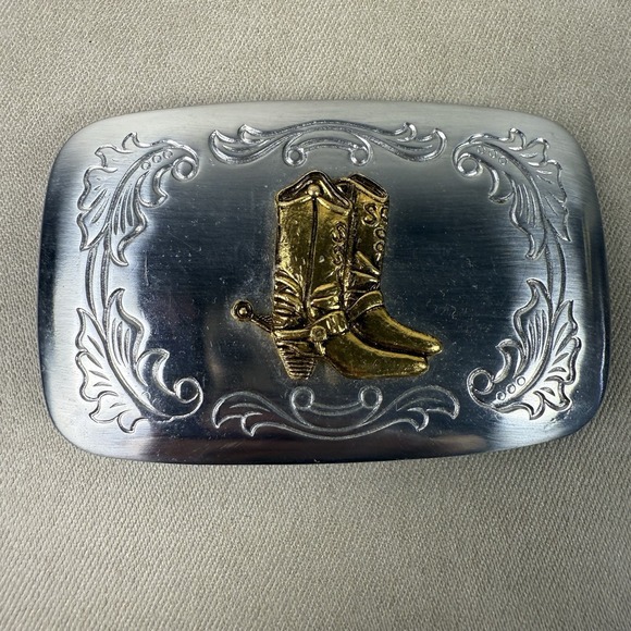 The Unbranded Brand | Accessories | Vintage Brass Boots Silvertone Belt ...